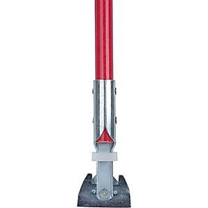 SPARTA Jaw Clamp Dust Mop Handle, Floor Dust Mop Frame Handle, Gripper Holder with Clip-On Connector for Floor Cleaning, Janitorial Supplies, Commercial Use, 60 Inches, Red