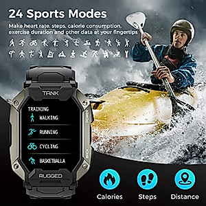 KOSPET Smart Watches for Men/Women - Bluetooth Dial/Answer Call 5ATM/IP69K Waterproof Fitness Watch for Android iOS iPhones with Heart Rate Blood Pressure 1.72/'' Tactical Military Sports Smartwatch