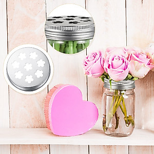 12 Pcs Mason Flower Jar Holder Lid Metal Flower Lid Insert Mason Grid Flower Organizer Lid Insert for Regular Mouth Mason Canning Jars (12 Pcs)