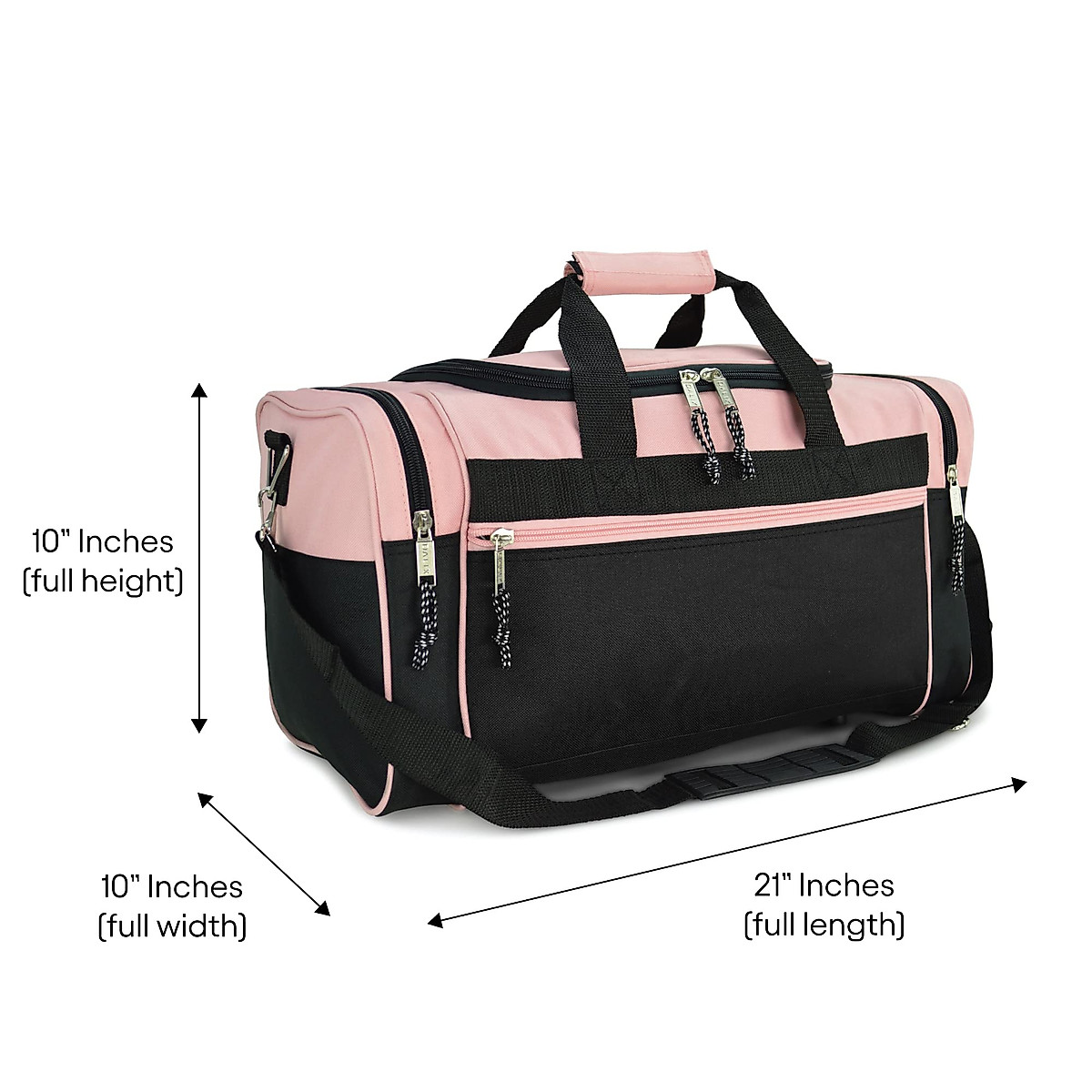 DALIX 21" Blank Sports Duffle Bag Gym Bag Travel Duffel with Adjustable Strap in Pink