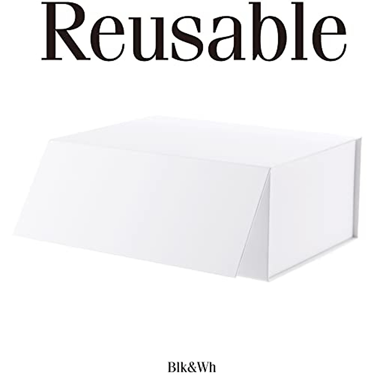 BLK&WH Gift Box 9x6.5x3.8 Inches, White Gift Box, Gift Box with Lid, Bridesmaid Proposal Box, Collapsible Gift Box for Gift Packaging (Matte White)