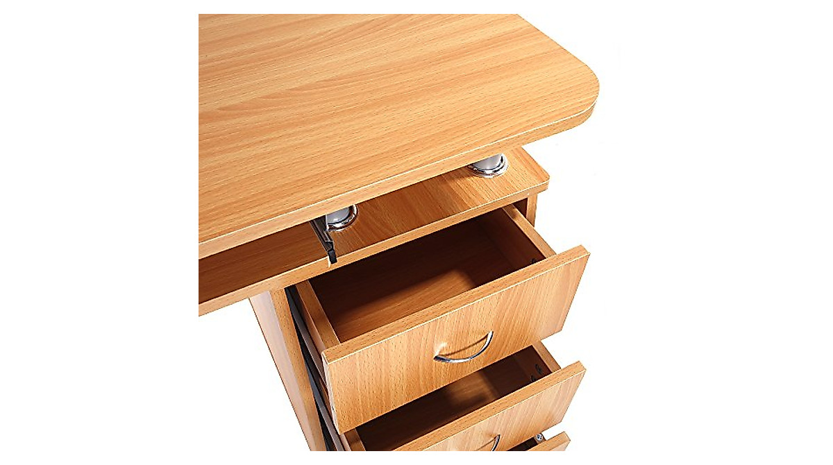 XYZTech 45 Inch Office & Home Computer Desk with Storage & Keyboard Tray