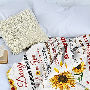 Kituzol Daughter Gifts Blanket 50"x60" - Daughter Gift from Mom - Best Birthday Gifts for Daughter - Valentines Day Gifts For Daughter - Great Daughter Gifts Ideas - to My Daughter Gifts Throw Blanket