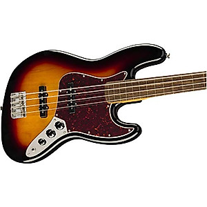Squier Classic Vibe 60s Jazz Bass, 3-Color Sunburst, Fretless, Laurel Fingerboard