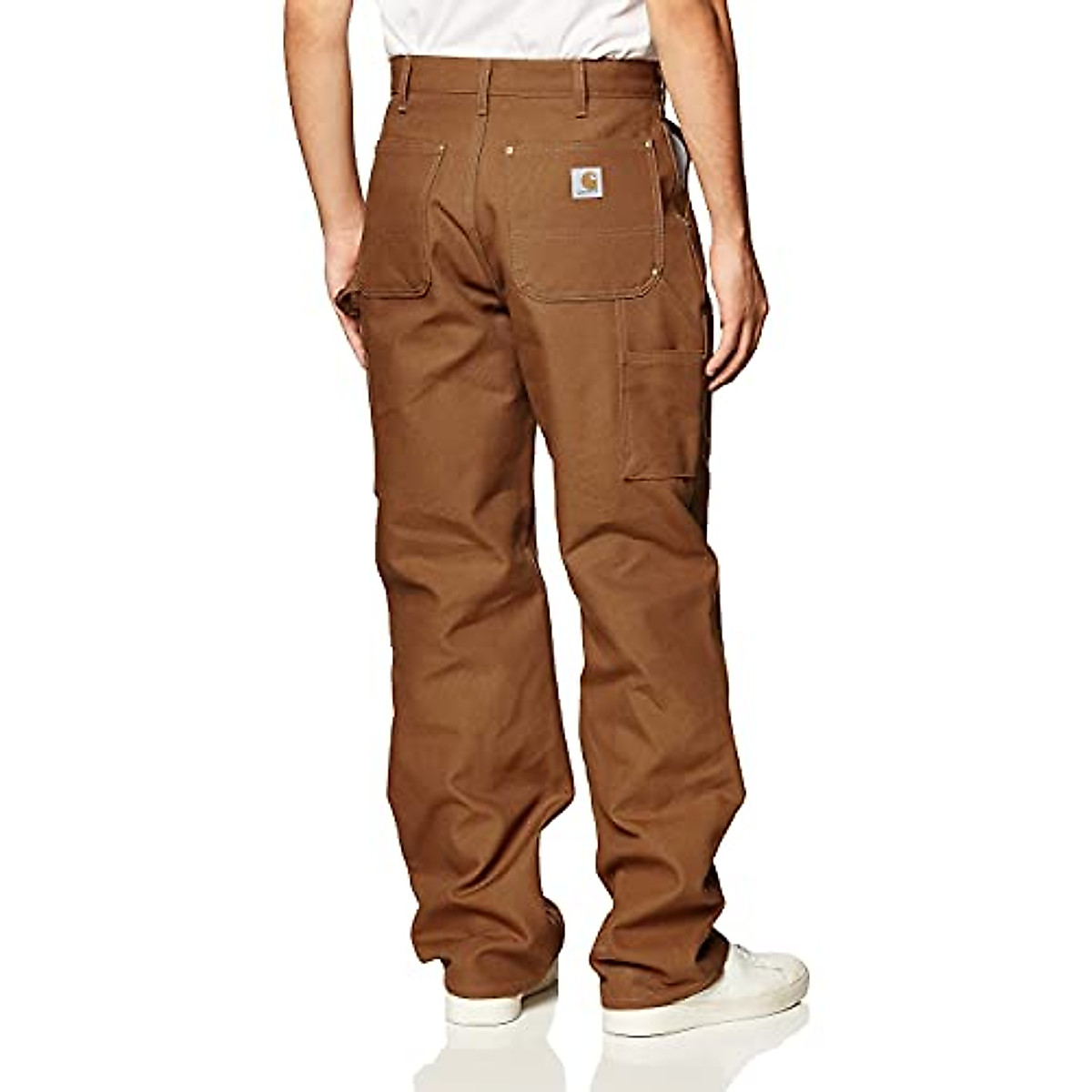 Carhartt mens Loose Fit Firm Duck Double-front work utility pants, Black, 44W x 32L US