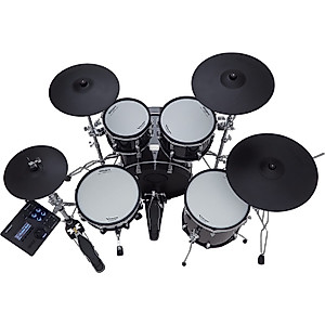 Roland VAD506 V-Drums Acoustic Design Electronic Drum Set with 14" Snare, 20" Kick, 10/12 Toms, 14" Floor Tom, 14" Crash, 16" Crash/Ride, and 18" Ride Cymbals, 12" Hi-hat, and TD-27 Sound Module