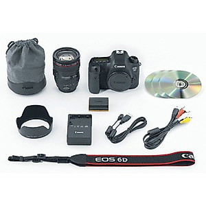 Canon EOS 6D 20.2 MP CMOS Digital SLR Camera with 3.0-Inch LCD and EF 24-105mm f/4L IS USM Lens Kit - Wi-Fi Enabled