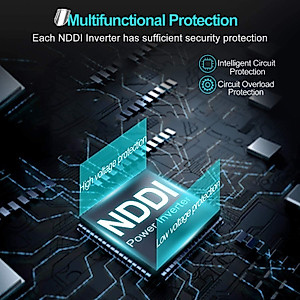 NDDI 1500W Car Power Inverter 12V DC to 110V AC Car Converter Charger Adapter with Dual 3.1A USB Port and AC Outlets Quick Charging