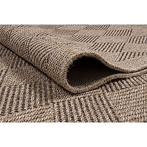 Adiva Rugs Jute Sisal Area Rug in Natural Look for Indoor Outdoor Use, Comfortable, Strong, Durable, Patio, Porch, Hallway (Mocca, 2’ X 3’)