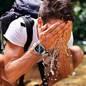 [2 in 1] Goton Waterproof Case for Apple Watch Series 10 9 8 7 SE2 SE 6 5 4 Ultra 2 Ultra 46mm 42mm 45mm 44mm 41mm 40mm 49mm, 360° Hard PC Bumper with Screen Protector for iWatch Cover Accessories