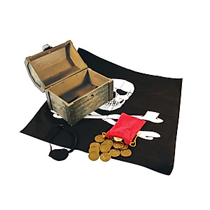 Melissa & Doug Wooden Pirate Chest Pretend Play Set