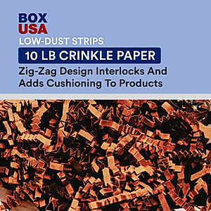 BOX USA Crinkle Paper 10 lb. Kraft, 1-Pack | Packaging Paper for Shipping, Moving, and Storage Supplies