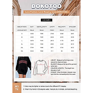 Dokotoo Womens Plus Size Hawaii USA Oversized Crewneck Long Tunic Sweatshirts for Women Long Sleeve Comfy Cozy Winter Fleece Pullover 2023 Fall Tops Casual Loose Fit Graphic Tees Shirts Blue XXL