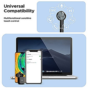 Wireless Earbuds Bluetooth 5.1, Mixcder X1 in-Ear Headphones with Microphone for Phone Calls, Stereo Sound and Low Latency Earphones for Running Sports, Black