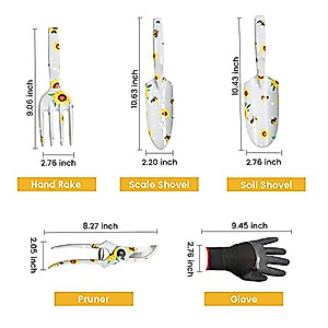 Ebbniur Garden Tool Set, 5Pcs Heavy Duty Floral Garden Tools, Aluminum Rust-Proof Gardening Kit with Garden Shovel, Trowel, Pruner, Gloves, Ideal Gardening Gift for Gardening Lovers, Family & Friends.