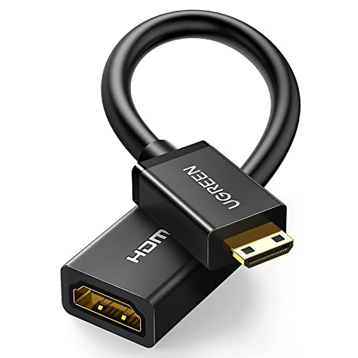 UGREEN Mini HDMI Adapter Mini HDMI to HDMI Female Cable 4K Compatible with Raspberry Pi Zero 2 W/W DSLR Camera Camcorder Graphics Video Card Laptop Pico Projector Tablet 8 Inch