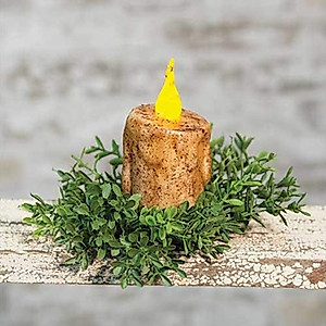 HAPPY DEALS ~ New England Boxwood Candle Ring | 2 inch Center | Greenery Candle Ring Wreath | 6 inch | FXP78275, Green