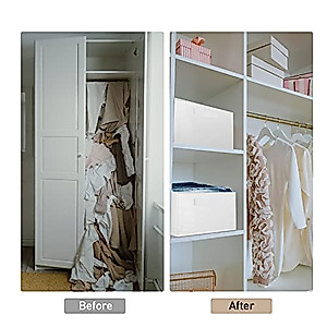 Cloth Drawer Organizer Foldable Closet Dividers Nylon Pants Clothes Storage Box Fabric Dresser Compartments for Jeans Tshirt Clothing Organization, 2 Pack. (Gray 7 Cells-2pack)