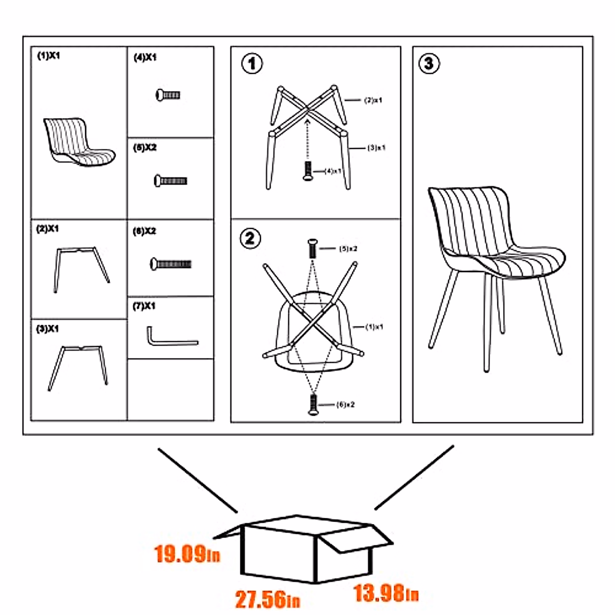 YOUNUOKE Black Dining Chairs Set of 2, Faux Leather Upholstered Kitchen & Dining Room Chairs with Back, Mid Century Modern Minimalist Accent Chair Armless for Guest Reception Waiting Living Room