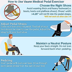 Vaunn Medical Under Desk Bike Pedal Exerciser with Electronic Display for Legs and Arms Workout (Fully Assembled Folding Exercise Pedaler, no Tools Required) , Dark