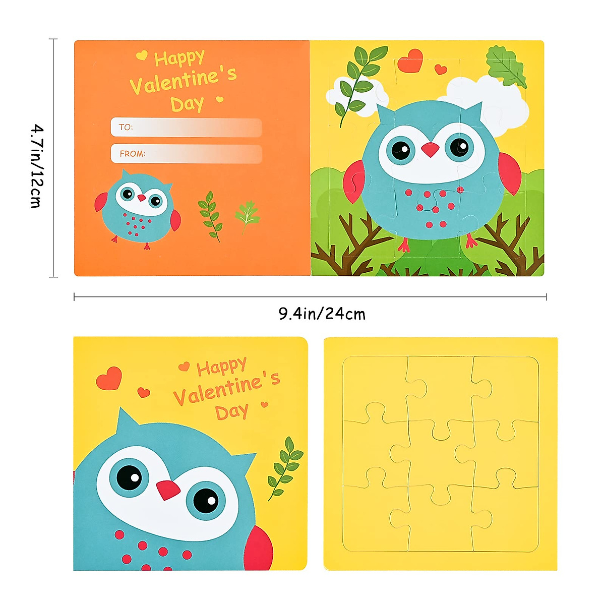 Valentines Day Puzzle Cards for Kids, 27 Pack Animal Jigsaw Puzzle Cards with Envelopes & Stickers Bulk for Classroom Gift Exchange, Valentine Party Favors for School Toddlers Girls Boys Class Prizes
