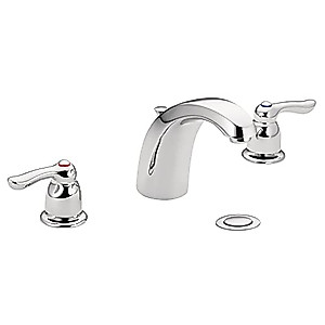 Moen Chateau Chrome Two-Handle Low Arc Bathroom Faucet, Valve Included, 4945, 0.5