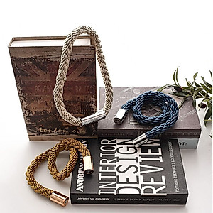 Cheeroyal Strong Magnetic Curtain Tiebacks Modern Simple Style Drape Tie Backs Convenient Decorative Weave Rope Curtain Holdback for Home&Office Window Drapery (Pink)