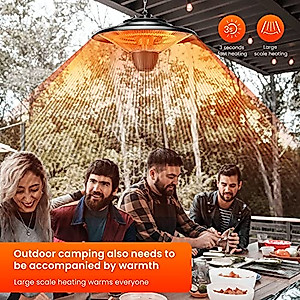 Danluke POWER 1500W Hanging Yard Heater，ceiling heater, courtyard electric heater, infrared heater, ceiling electric heater 3S Fast Heating, Great Room, Garage，Ceiling Mount