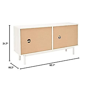 Safavieh Home Collection Piran White and Gold 4-Door 2-Shelf Media (65-inch Flat Screen) TV Stand