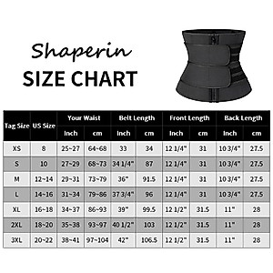 SHAPERIN Double Belt Waist Trainer for Women Neoprene Sweat Fitness Waist Cincher Body Shaper for Weight Loss (X-Large,Black)