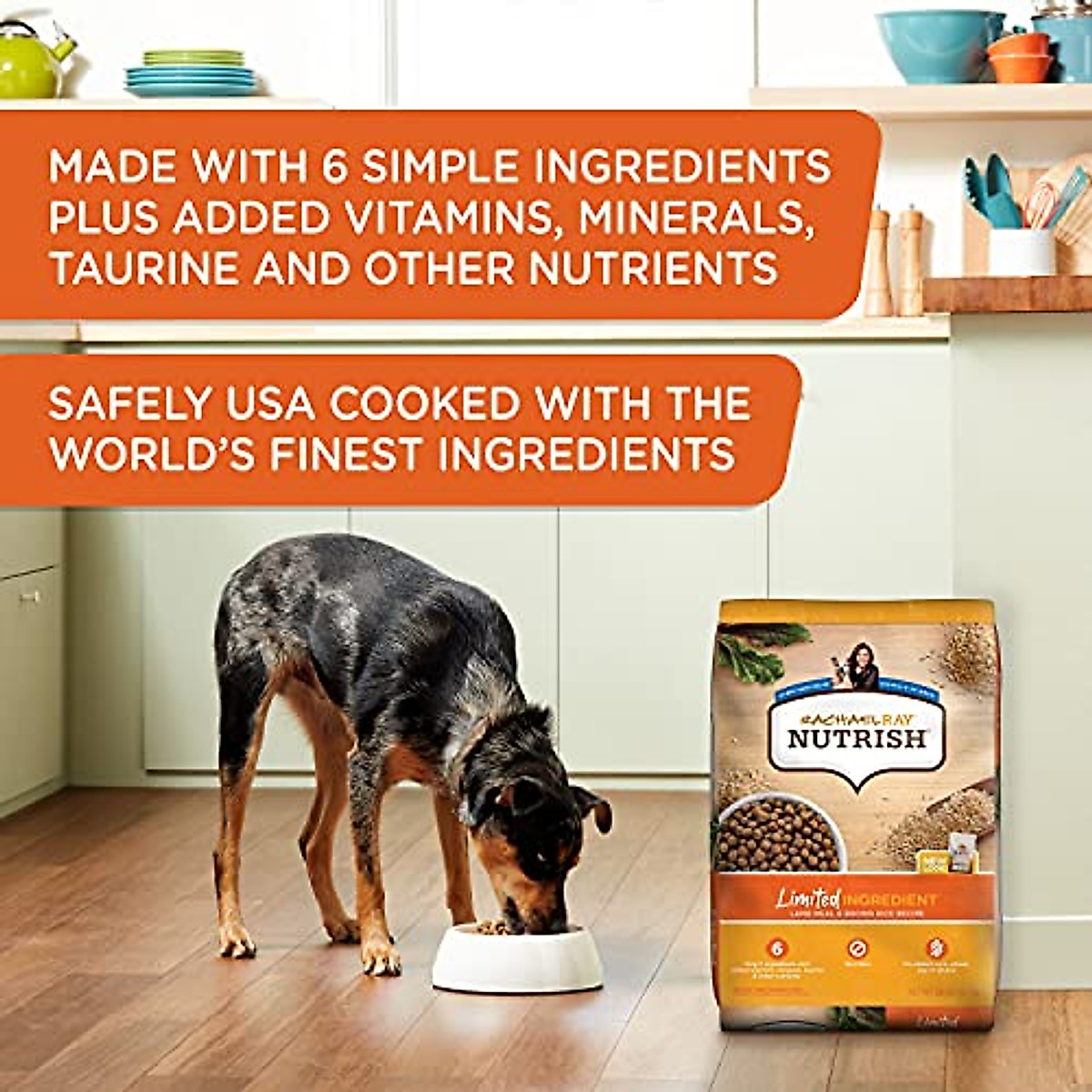 Rachael Ray Nutrish Limited Ingredient Lamb Meal & Brown Rice Recipe, Dry Dog Food, 14 Pound Bag (Packaging Design May Vary)