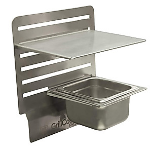 BK Resources GCP-2S-6P GrillCook Pro Medium Upright Shelf Stand with 12" Shelf and 1/6th Pan Holder, Stainless Steel