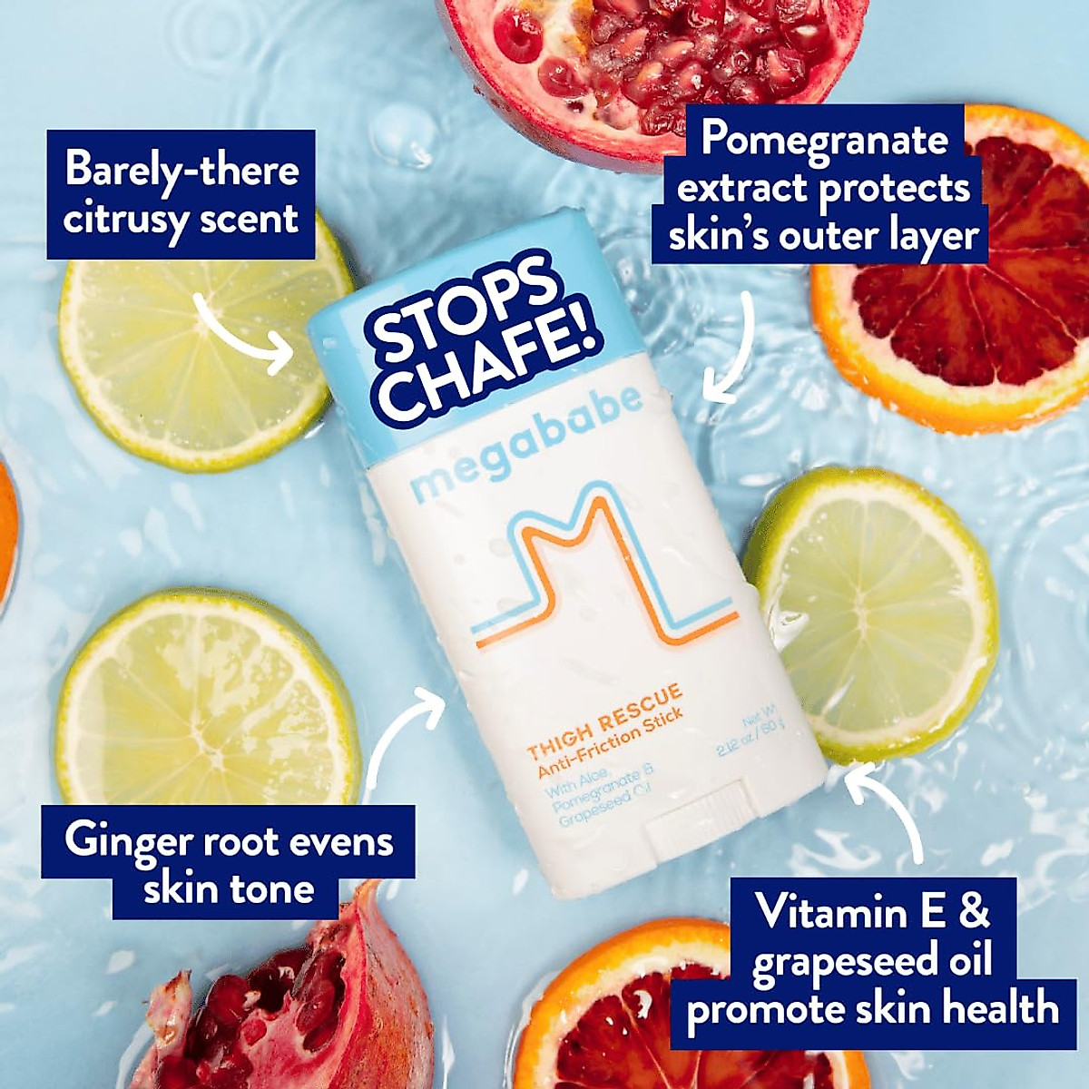 Megababe Thigh Rescue Anti-Chafe Stick 2.12oz - 2 Pack