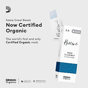D’Addario Woodwinds Reserve Bass Clarinet Reeds, Strength 3.5, 5-pack (DER0535)