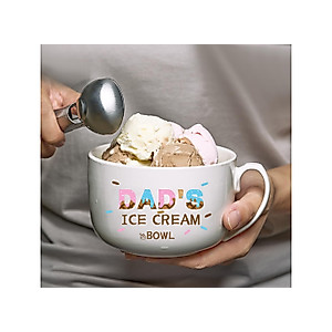 EUUPS Dad Gifts for Fathers Day - Dad's Ice Cream Bowl and Scoop, Shovel Dad's Ice Cream Spoon - Dad Gifts from Daughter Son - Ideal Dad Christmas Birthday Gift