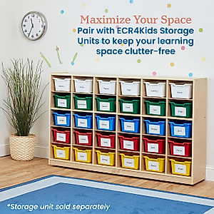 ECR4Kids Scoop Front Storage Bin, Multipurpose Organization, Assorted, 30-Piece