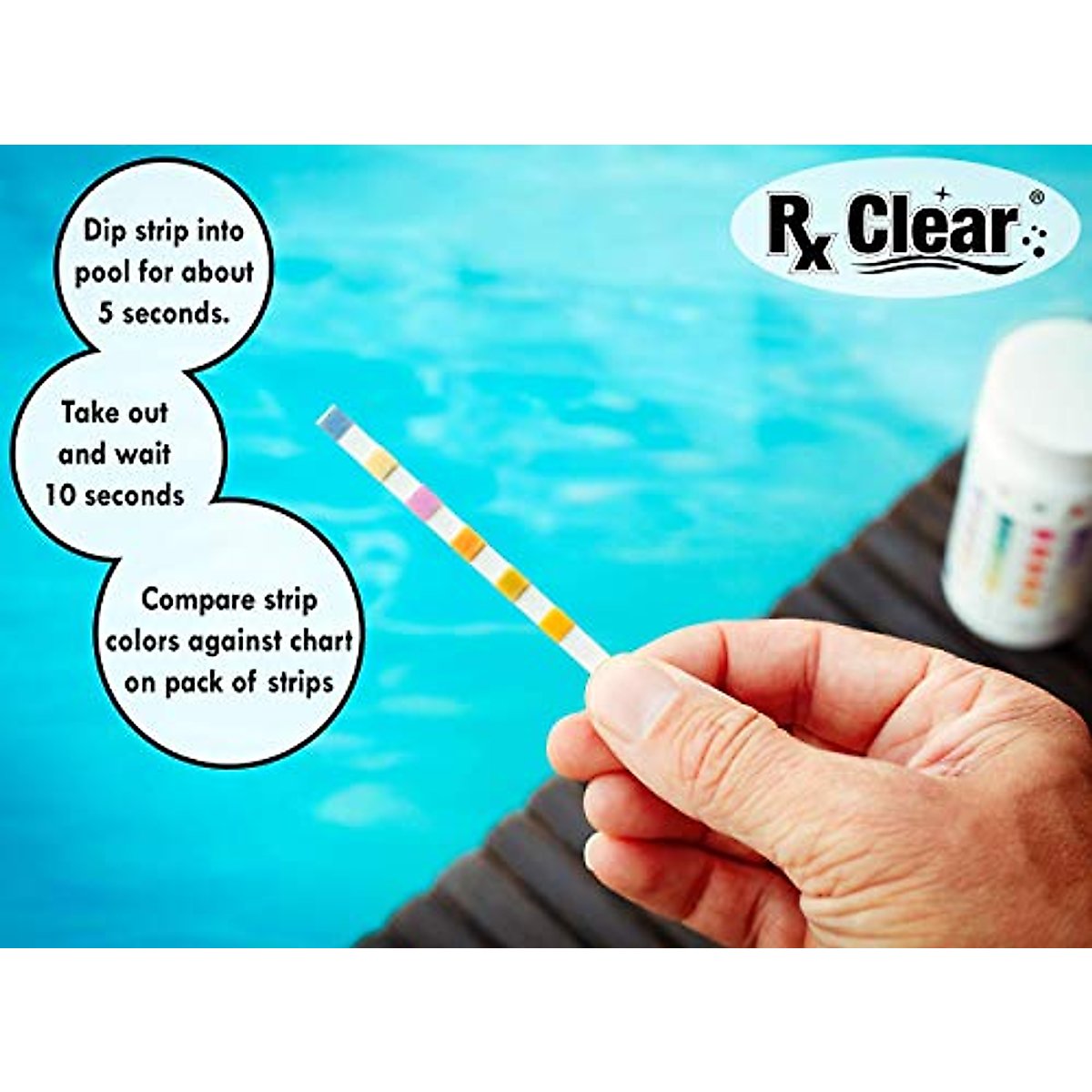 Rx Clear 3" Inch Stabilized Chlorine Tablets | Individually Wrapped Chlorinating Tabs for Sanitizing Swimming Pools & Spas | Long Lasting, Slow Dissolving, and UV Protected | 50 Pounds