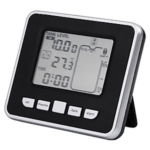 Ultrasonic Level Sensor, Ultrasonic Water Liquid Depth Level Meter Sensor Liquid Level Sensor with Temperature Display 3.3 Inch LED Display Supports Liquid Level High/Low Alarm