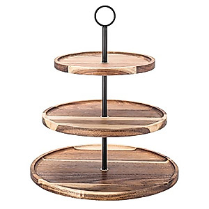 3 Tier Cupcake Stand, Large Wood Tiered Serving Tray Cupcake Tower, Serving Stand Display Dessert Cookie Candy Buffet Holder for Home Tea Party, Wedding, Farmhouse Decor, Kitchen Decor