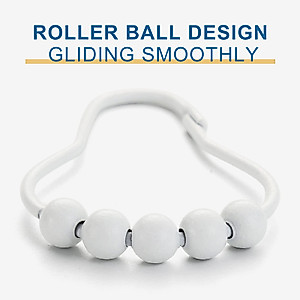 Shower Curtain Hooks, OEH Stainless Steel Shower Curtain Rings, Roller Gliding Shower Hooks for Shower Curtain, Rustproof Shower Rings for Curtain, Shower Curtain, Shower Rod, Set of 12, White