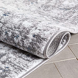 Well Woven Dulcet Trieste Distressed Floral Medallion Pattern Ivory Grey 5'3" X 7'3" Area Rug