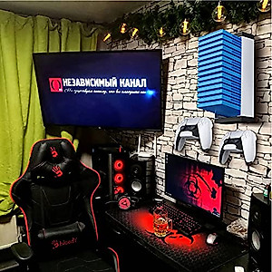 Nargos Video Game Holder Wall Mount, Gaming Accessories Storage for PS5, PS4, Xbox One, Xbox Series X/S Game Cases, Organizer Accessories (Include 2 Controller Wall Holders)