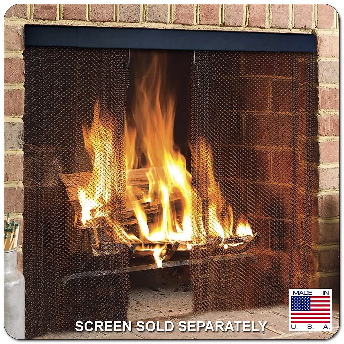 Midwest Hearth Adjustable Rod and Valance Kit for Fireplace Spark Screens (Antique Bronze) Made in USA