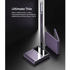 Ringke Slim Case Compatible with Samsung Galaxy Z Flip 3, Premium Thin Transparent Hard PC with Non-Slip Grip Protective Phone Cover for Z Flip3 5G (2021) - Clear