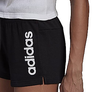 adidas Women's Essentials Slim Logo Shorts, Core Black/White, Medium