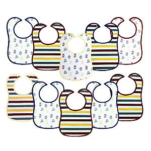 BornCare 10 pack baby bibs 3 Layer Drool Waterproof 6-24 months Bibs, Baby boy or girl Super Absorbent Bibs with snap for drooling 100%