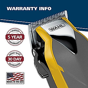 Wahl Fade Cut Corded Clipper Haircutting Kit for Blending & Fade Cuts with Extreme-Fade Precision Blades, Heavy Duty Motor, Secure-Snap Attachment Guards, & Fade Lever for Home Haircuts - Model 79445