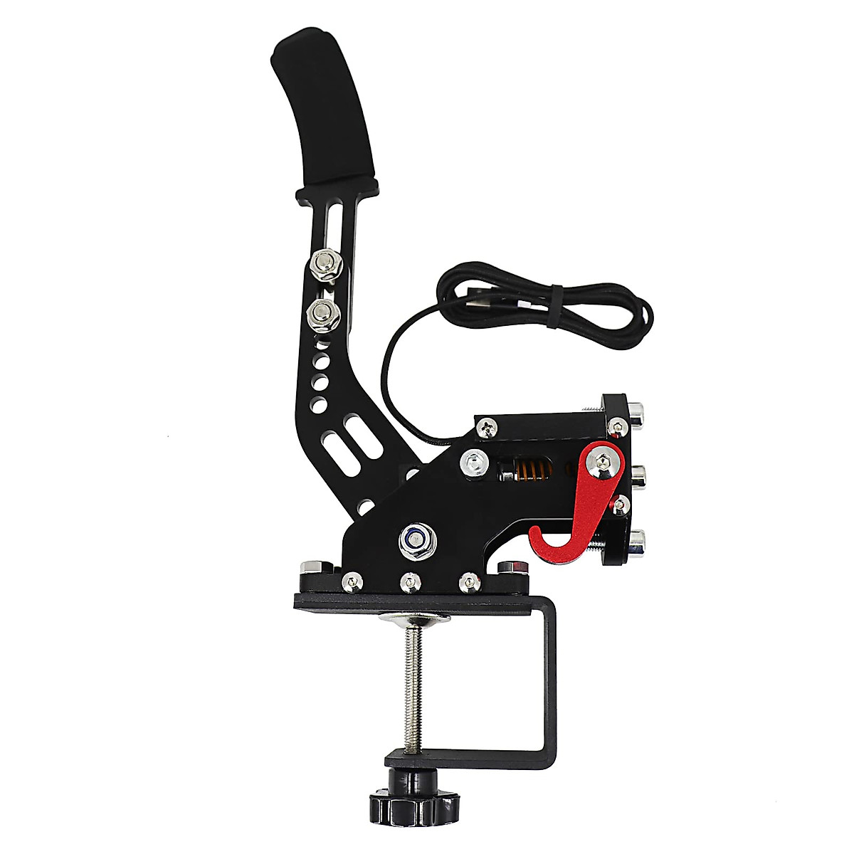 Dcutn 16Bit PC USB Handbrake for SIM Racing Games G920/27/29 T500 T300 LFS/DiRTRally / DiRT4/Project CARS/DRIVECLUB/Asset to Corsa/ WRC8(Black With Clamp)