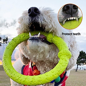 LaRoo Dog Toys for Aggressive Chewers,Floatable Dog Flying Disc,3 Sizes Dog Tug Toy,Interactive Dog Toys