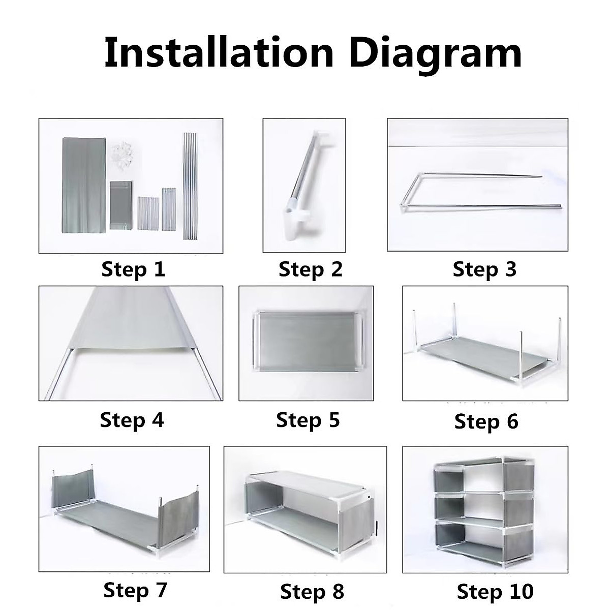 Anyvold Shoe Rack, Simple assembly and disassembly of shoe racks Expandable & Adjustable Fabric Shoe Shelf Storage Organizer,for outdoor and indoor